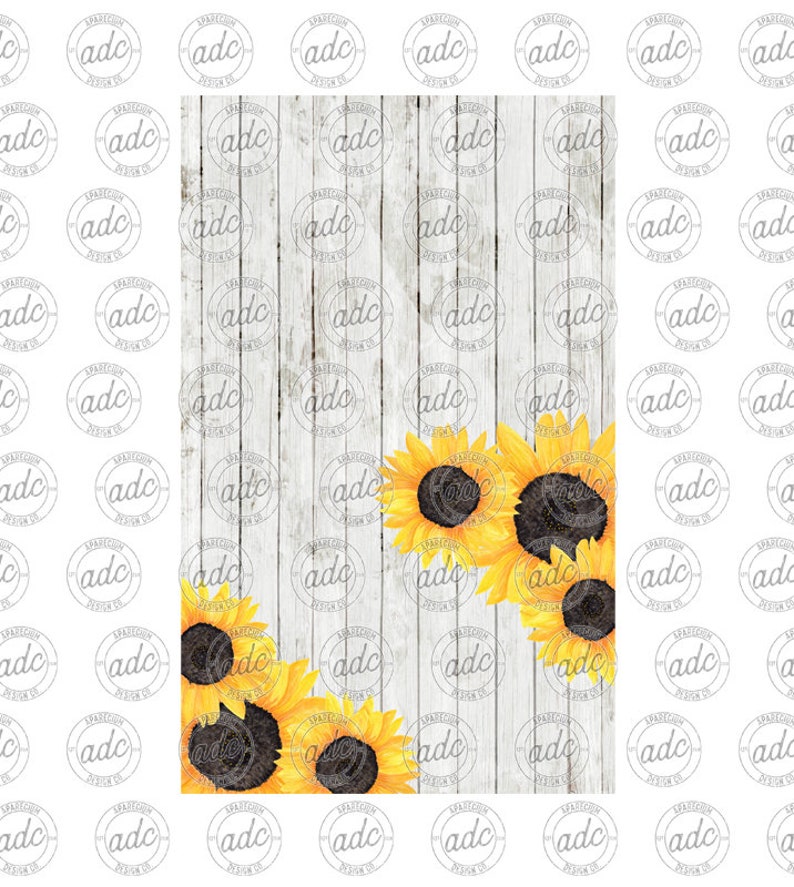 DIGITAL FILE White Shiplap Sunflower Dish Towel Sublimation Design - Etsy