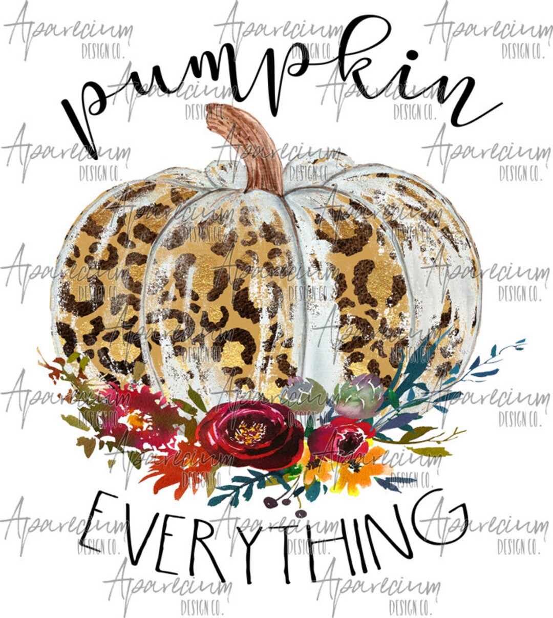 DIGITAL FILE Pumpkin Everything Leopard Print White Pumpkin Fall ...