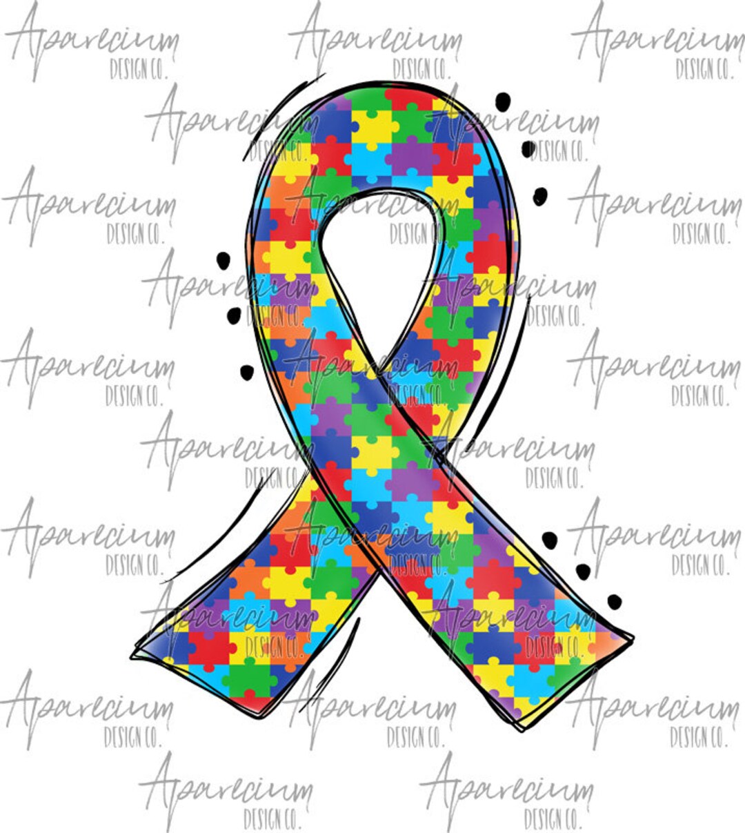 DIGITAL FILE Autism Awareness Ribbon Sublimation Design - Etsy