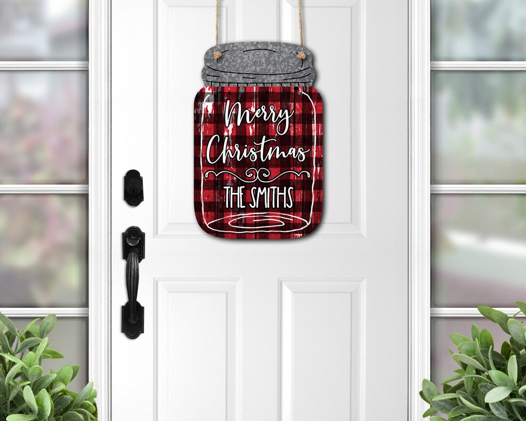 DIGITAL FILE Wooden Buffalo Plaid Merry Christmas Mason Jar Sublimation ...