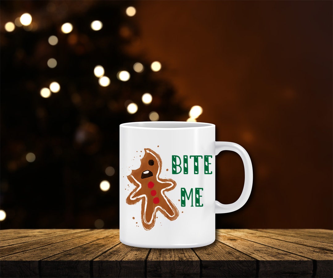 DIGITAL FILE Bite Me Gingerbread Man Mug Sublimation Design - Etsy