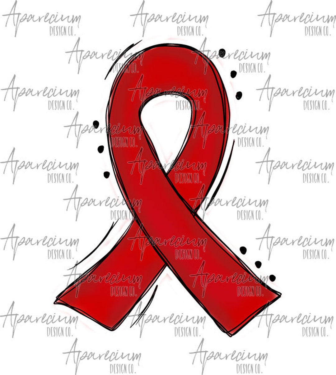 DIGITAL FILE Red Awareness Ribbon Sublimation Design - Etsy