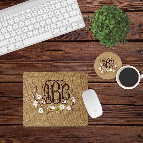 Watercolor Floral Mouse Pad and Coaster Desk Set Sublimation | Etsy