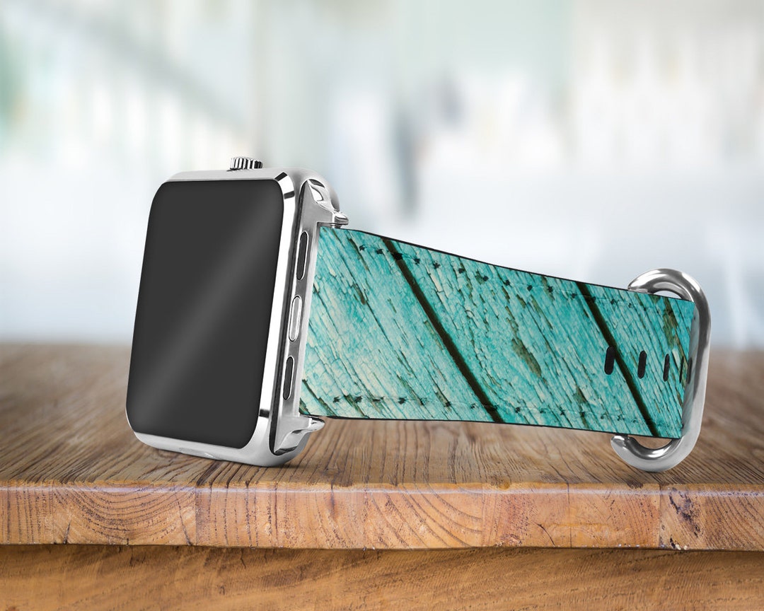 DIGITAL FILE Turquoise Wood Grain Apple Watch Band Sublimation Design ...