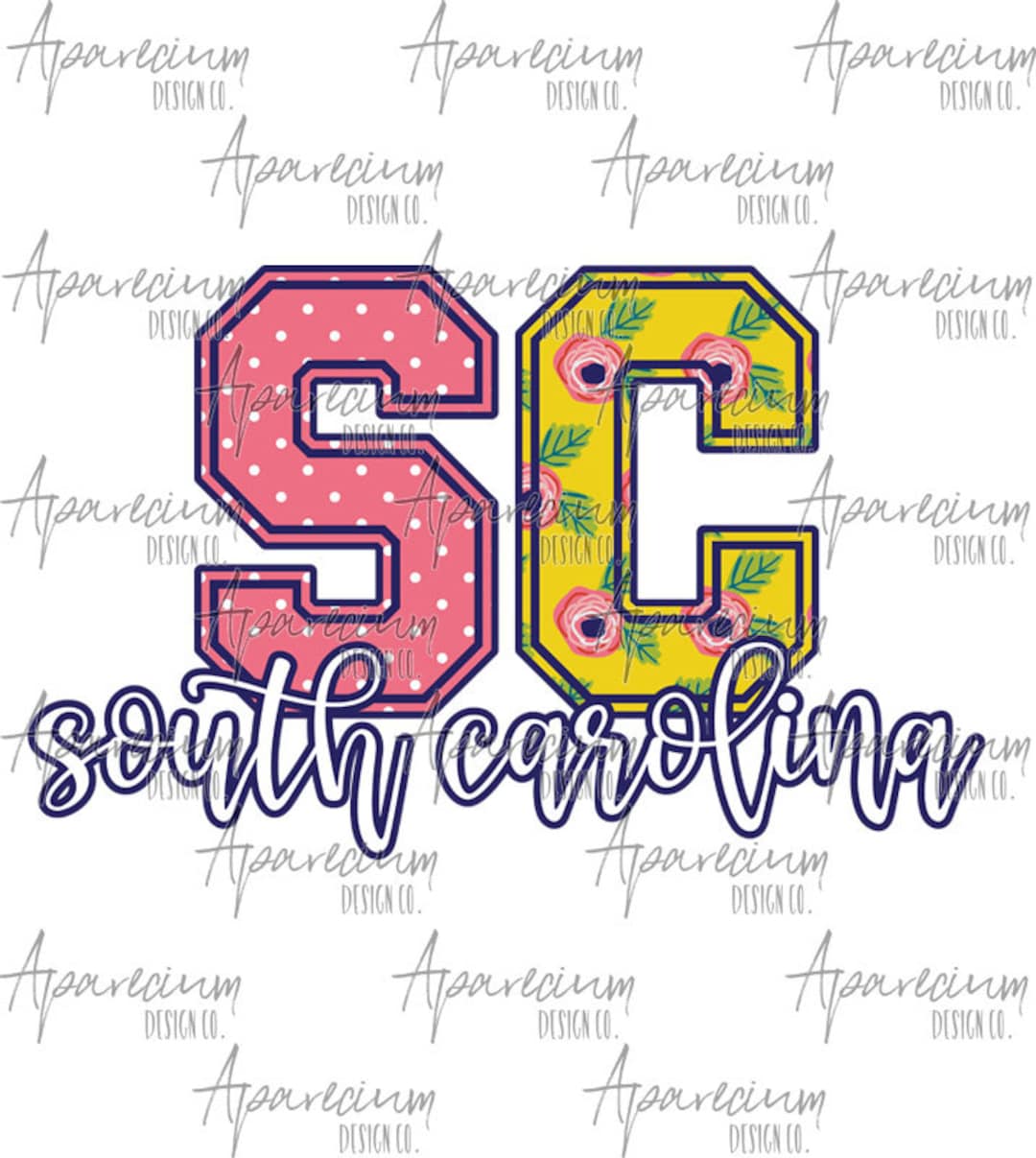 DIGITAL FILE Colorful Floral South Carolina State Abbreviation ...