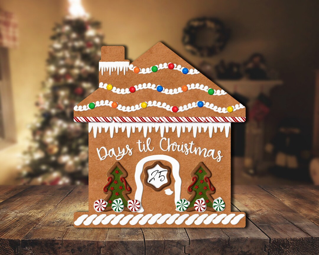DIGITAL FILE Gingerbread House Days Til Christmas Countdown Dry Erase ...