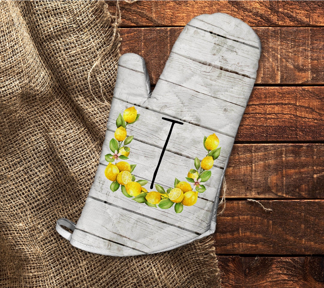 DIGITAL FILE Watercolor Lemon Wooden Shiplap Oven Mitt Sublimation ...