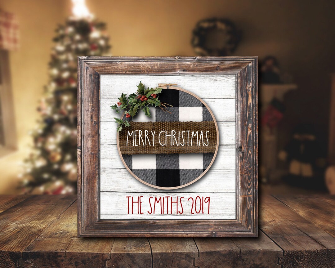 DIGITAL FILE 12x12 White Buffalo Plaid Embroidery Hoop Shiplap ...