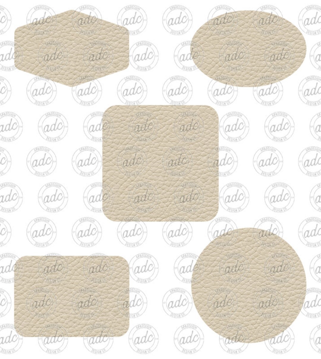 DIGITAL FILE Cream Leather Patch Sublimation Design Bundle - Etsy