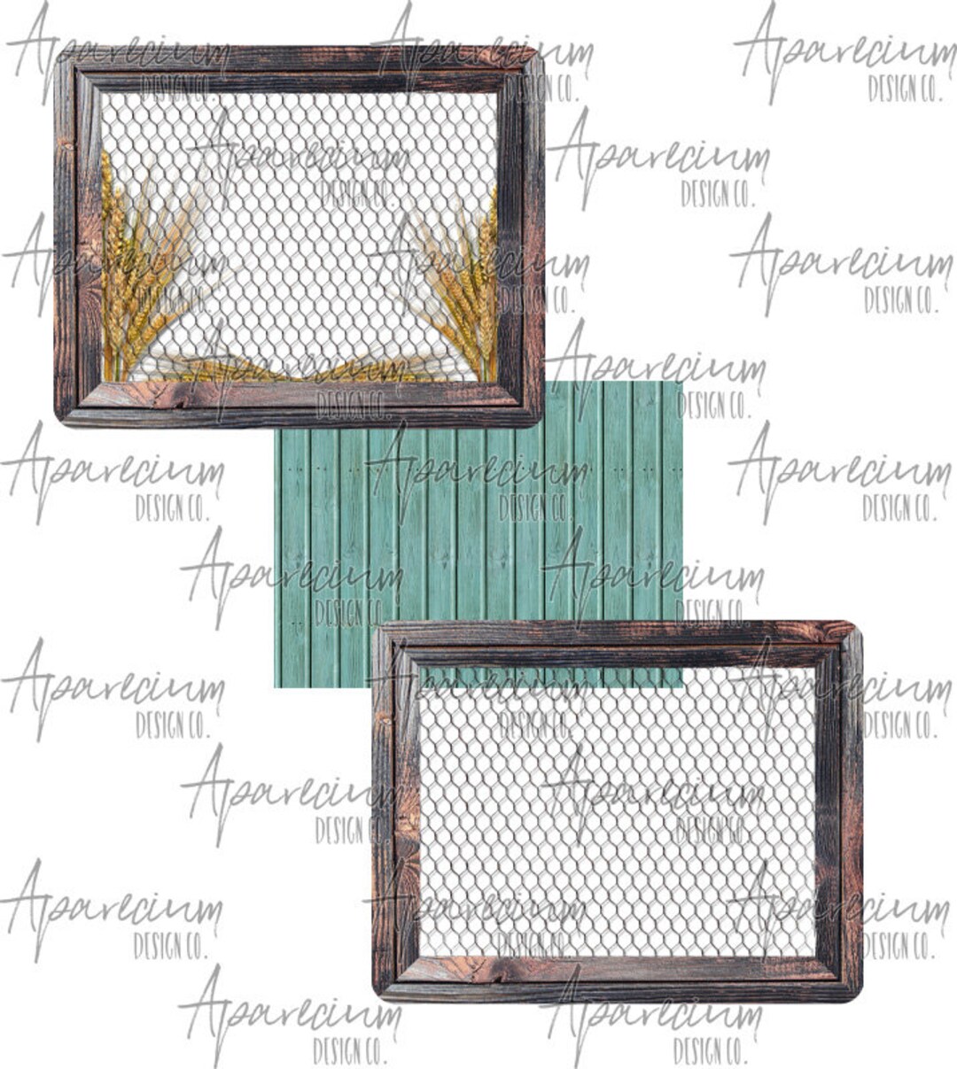 DIGITAL FILE Chicken Wire Wooden Frame 8x10" Customizable Sublimation ...
