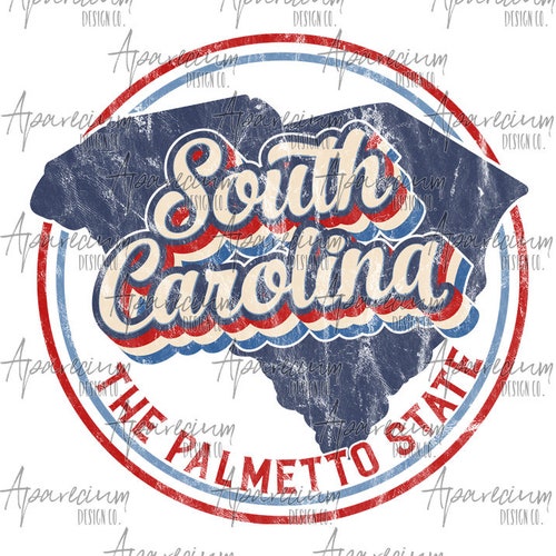 DIGITAL FILE Retro State of South Carolina Sublimation Design - Etsy