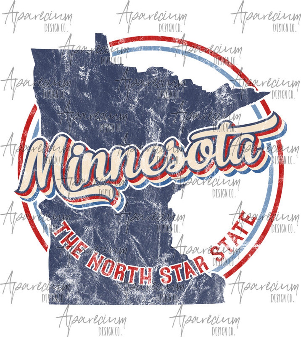 DIGITAL FILE Retro State of Minnesota Sublimation Design - Etsy