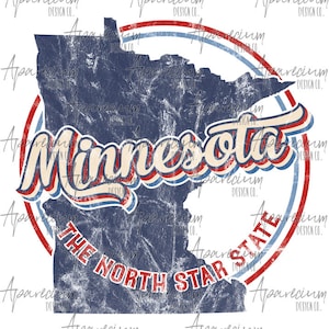 DIGITAL FILE Retro State of Minnesota Sublimation Design - Etsy