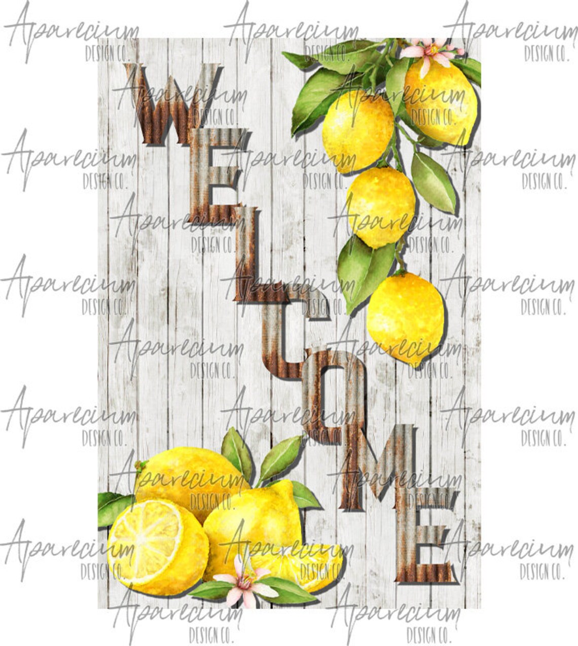 DIGITAL FILE Lemon Shiplap Welcome Garden Flag Sublimation - Etsy