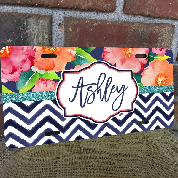 Navy Personalized License Plate - Etsy