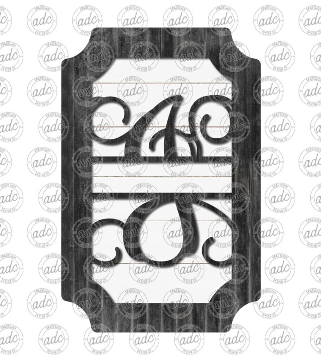 DIGITAL FILE Letter J Fancy Shaped Split Monogram Ribbon Holder Door ...