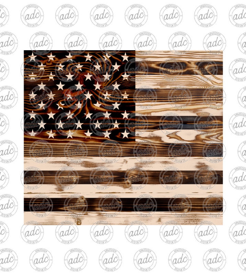 DIGITAL FILE Burnt Wooden American Flag Skinny Tumbler - Etsy