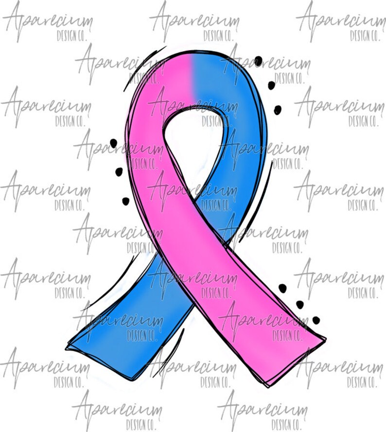 DIGITAL FILE Pink and Blue Awareness Ribbon Sublimation Design - Etsy