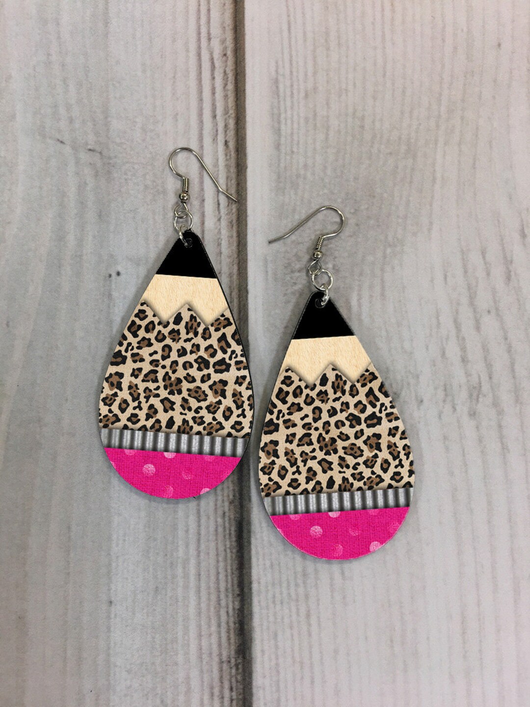 DIGITAL FILE Leopard Print Pencil Drop Earring Sublimation Design - Etsy