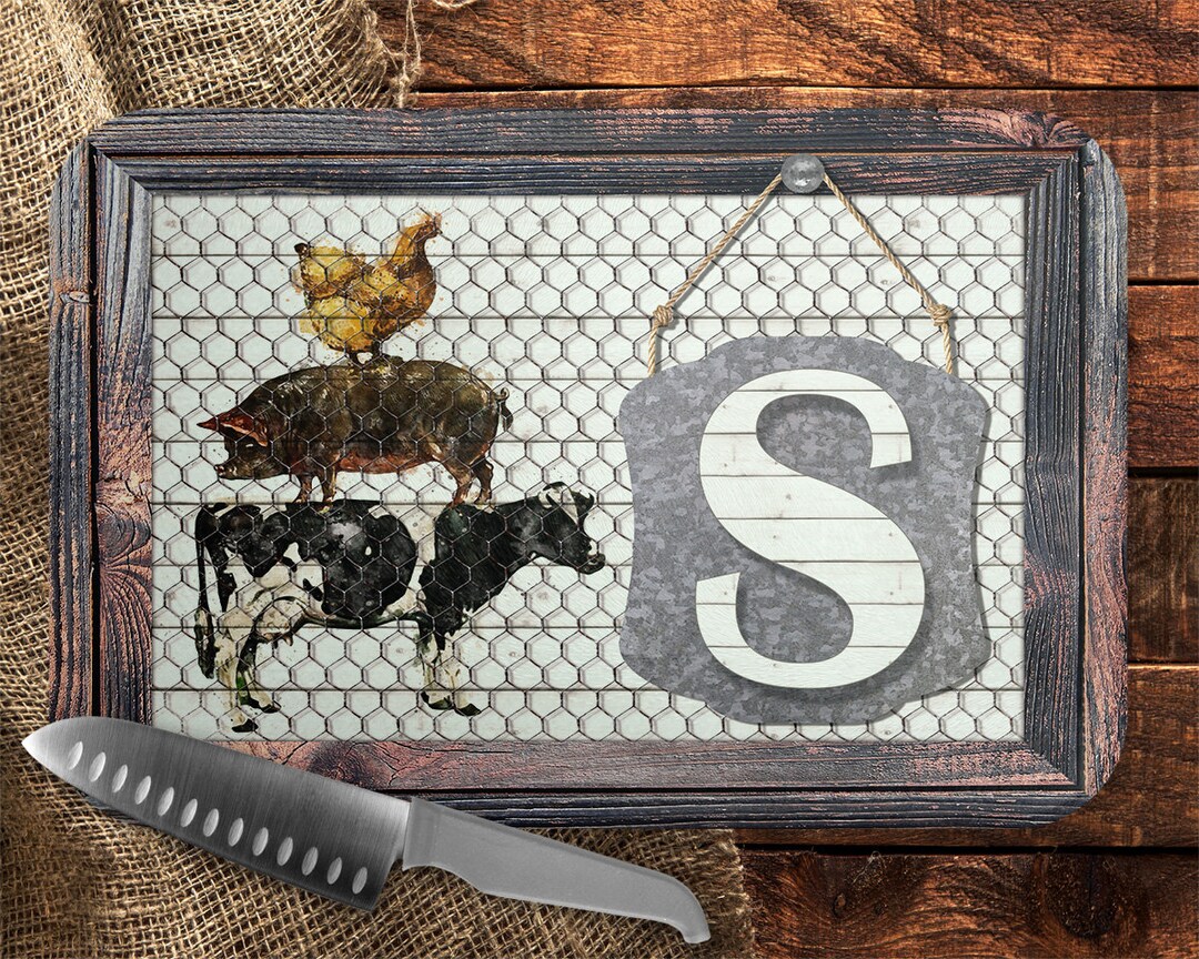 DIGITAL FILE Wooden Frame, Chicken Wire, and Painted Farm Animal ...