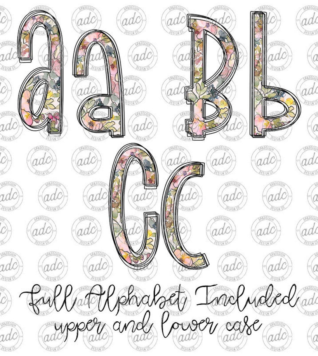 DIGITAL FILE Spring Floral Alphabet Bundle Sublimation Design - Etsy
