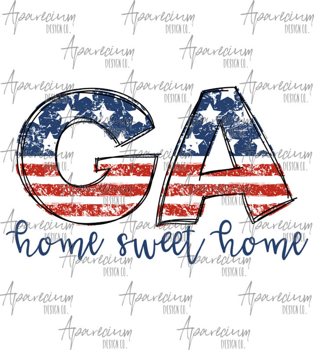 DIGITAL FILE Distressed American Flag Georgia State Abbreviation Home ...