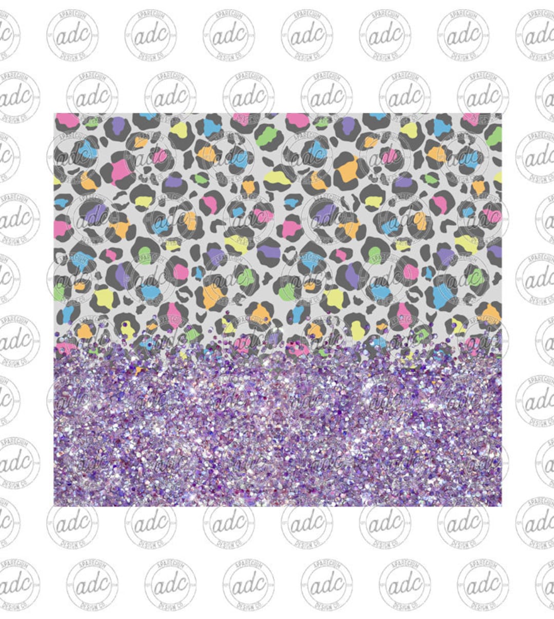 DIGITAL FILE Pastel Leopard Print Glitter Look Skinny Tumbler ...
