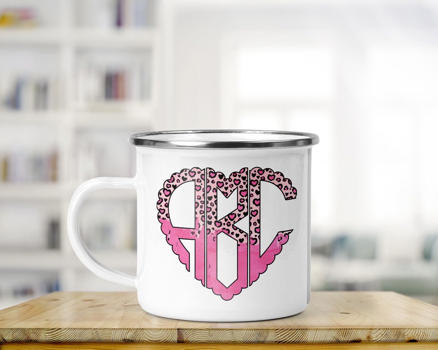 DIGITAL FILE Valentine's Day Leopard Print Heart Monogram Alphabet ...