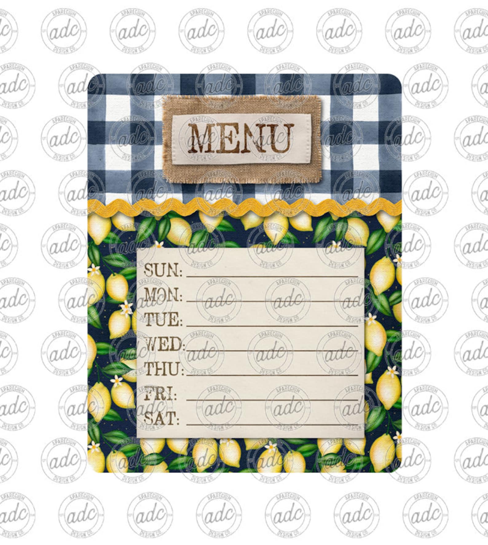 DIGITAL FILE Navy Lemon Farmhouse Menu Dry Erase Board - Etsy