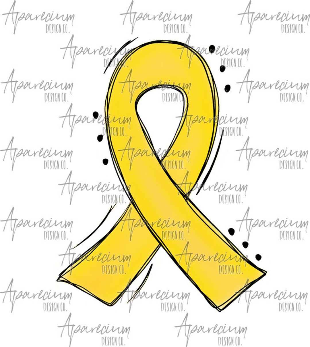 DIGITAL FILE Yellow Awareness Ribbon Sublimation Design - Etsy
