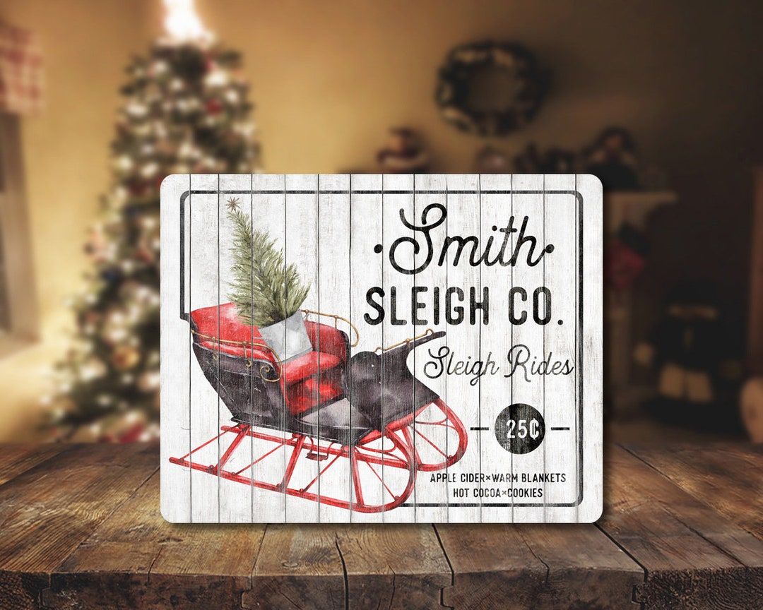DIGITAL FILE Family Name Sleigh Co Rectangle Dry Erase Board ...