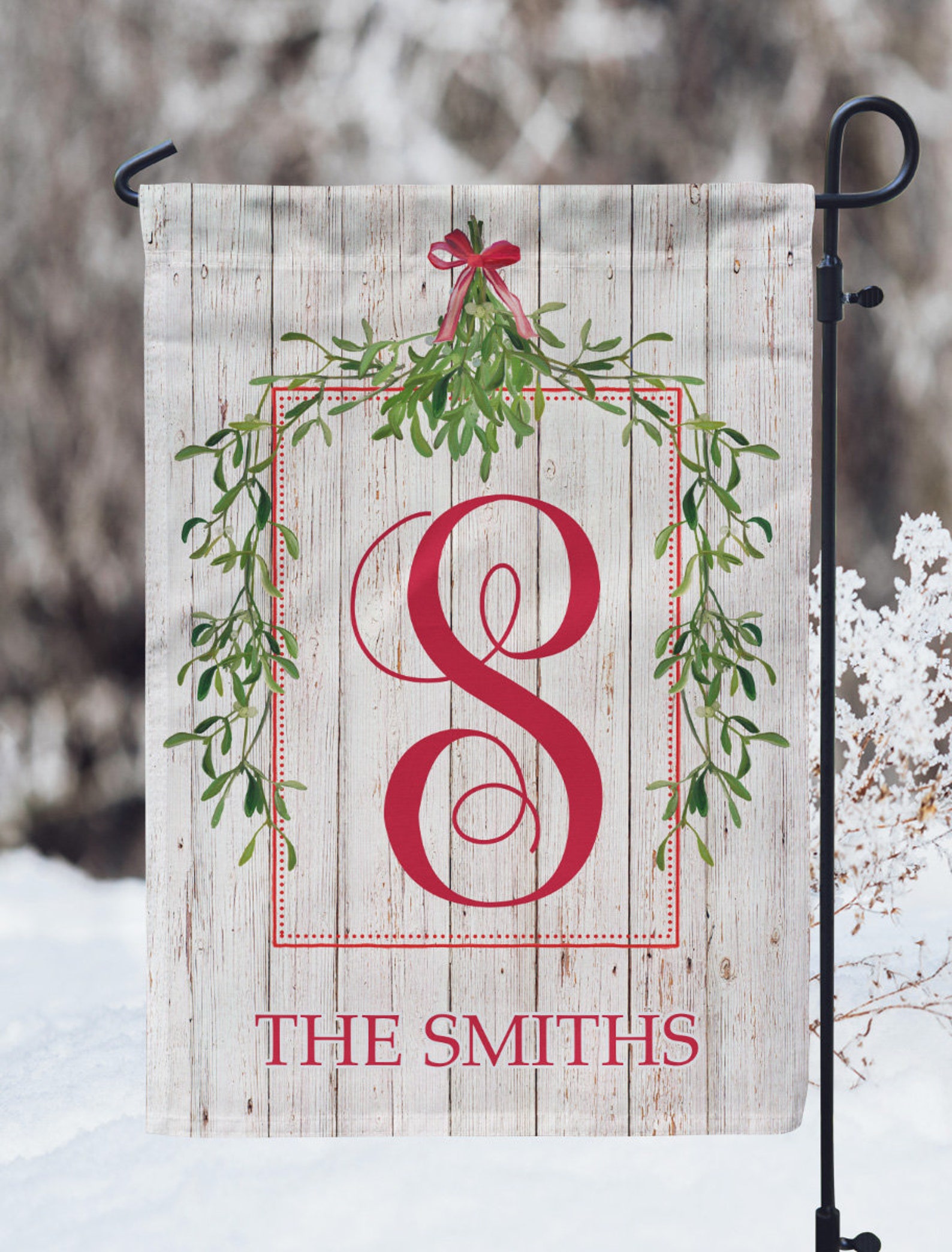 DIGITAL FILE Christmas Mistletoe Frame Christmas Garden Flag ...
