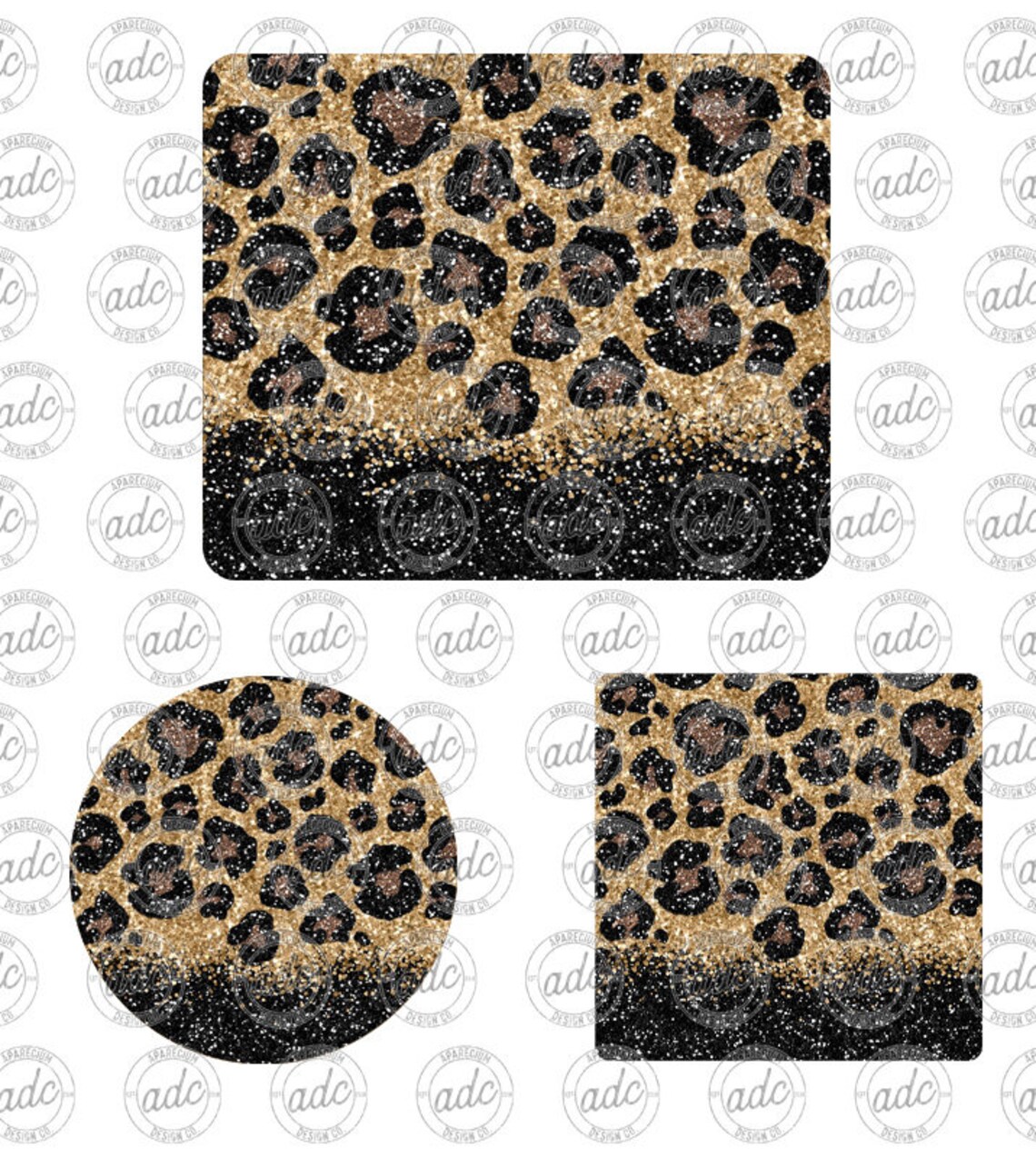 DIGITAL FILE Leopard Print and Black Glitter Look Mouse Pad - Etsy