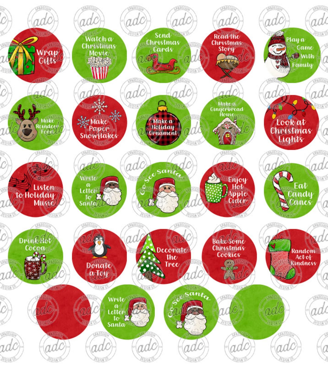 DIGITAL FILE Christmas Activity Token Sublimation Template Bundle - Etsy