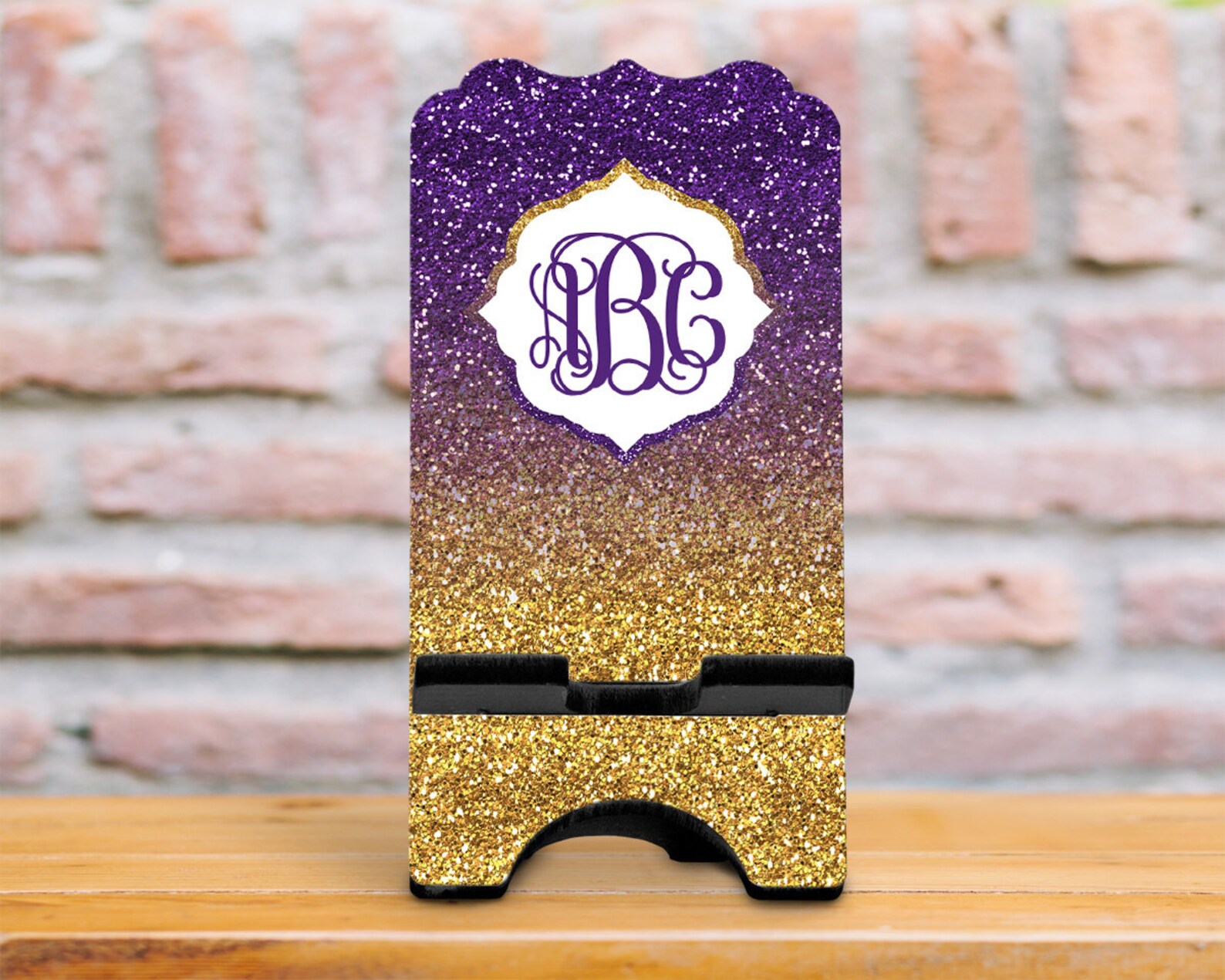 DIGITAL FILE Purple and Gold Ombre Glitter Phone Stand Sublimation ...