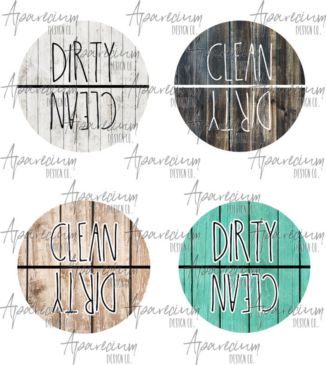DIGITAL FILE Farmhouse Shiplap Dirty Clean Dishwasher Magnet ...