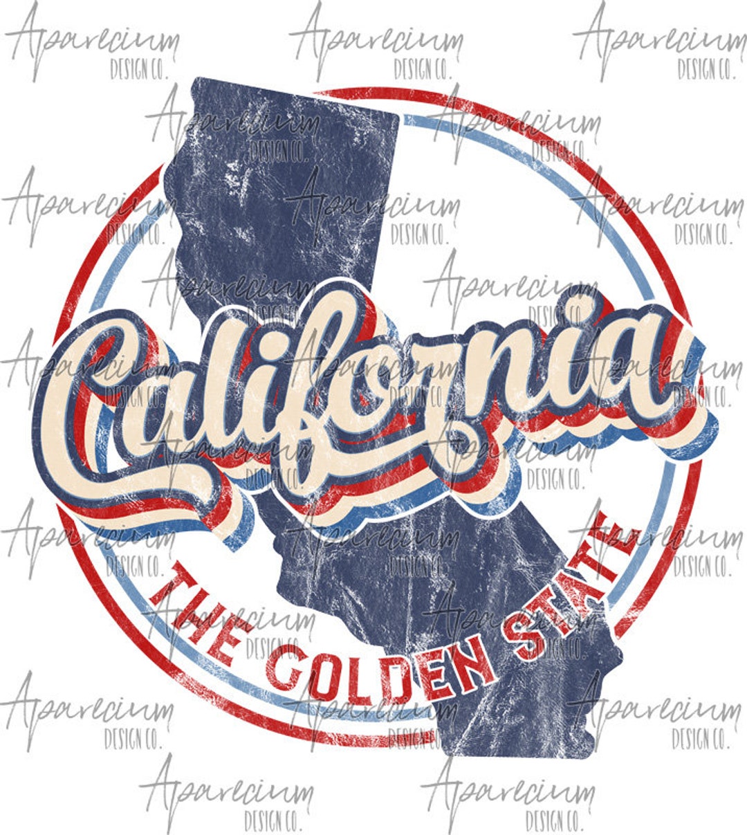 DIGITAL FILE Retro State of California Sublimation Design - Etsy