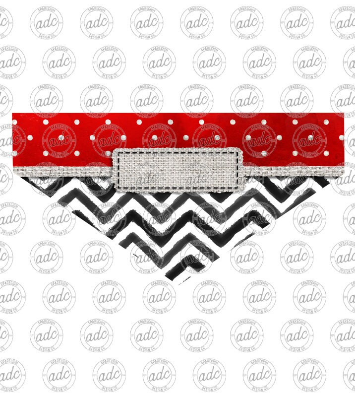 DIGITAL FILE Red and Black Chevron Polka Dot Pet Bandana Sublimation ...