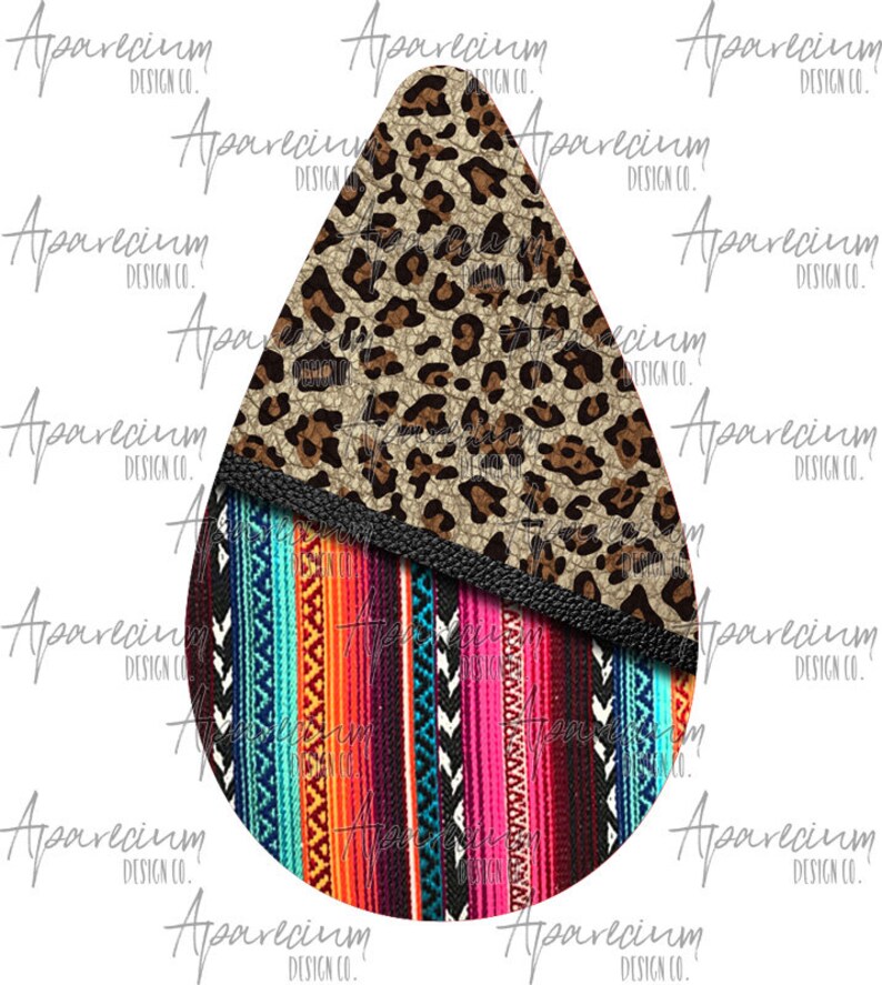 DIGITAL FILE Leopard Print and Serape Leather Look Split Drop - Etsy
