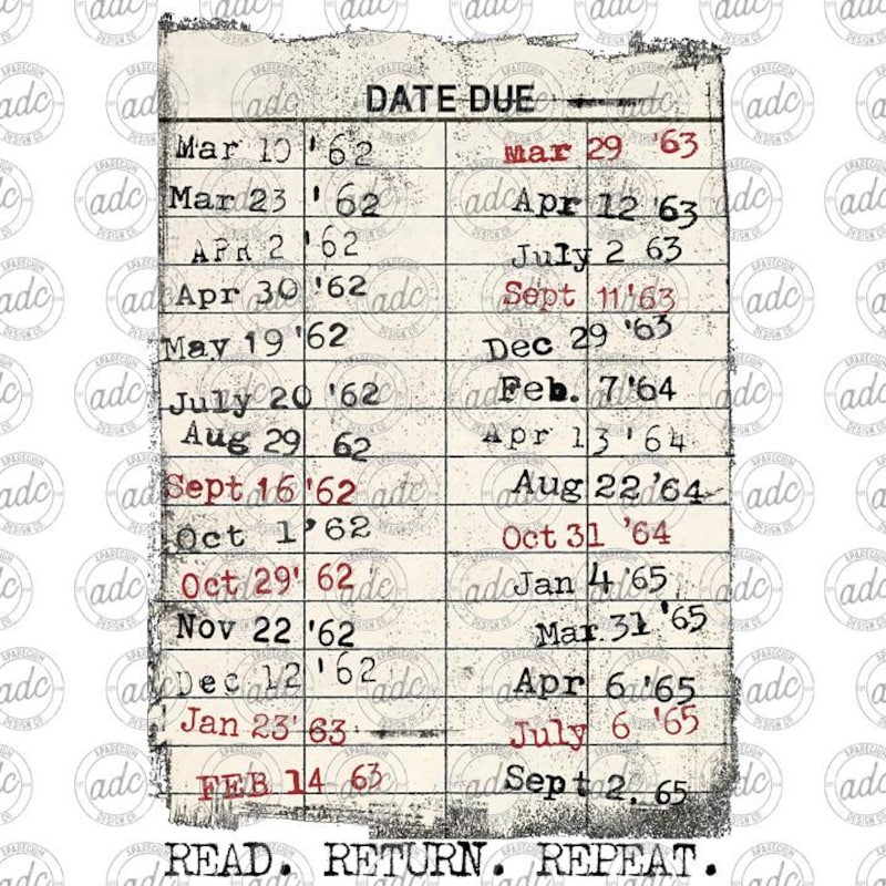 Library Due Date Card Svg - Etsy