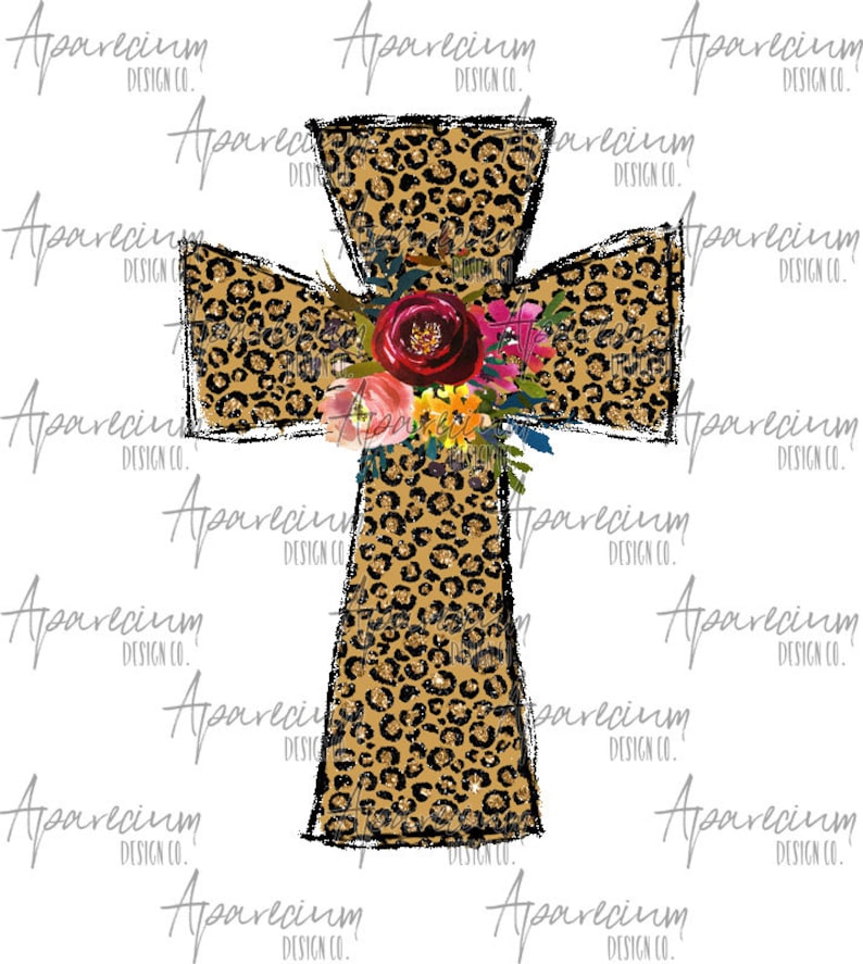 DIGITAL FILE Leopard Print Cross Sublimation Design - Etsy