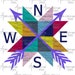 DIGITAL FILE Quilted Compass Sublimation Design - Etsy