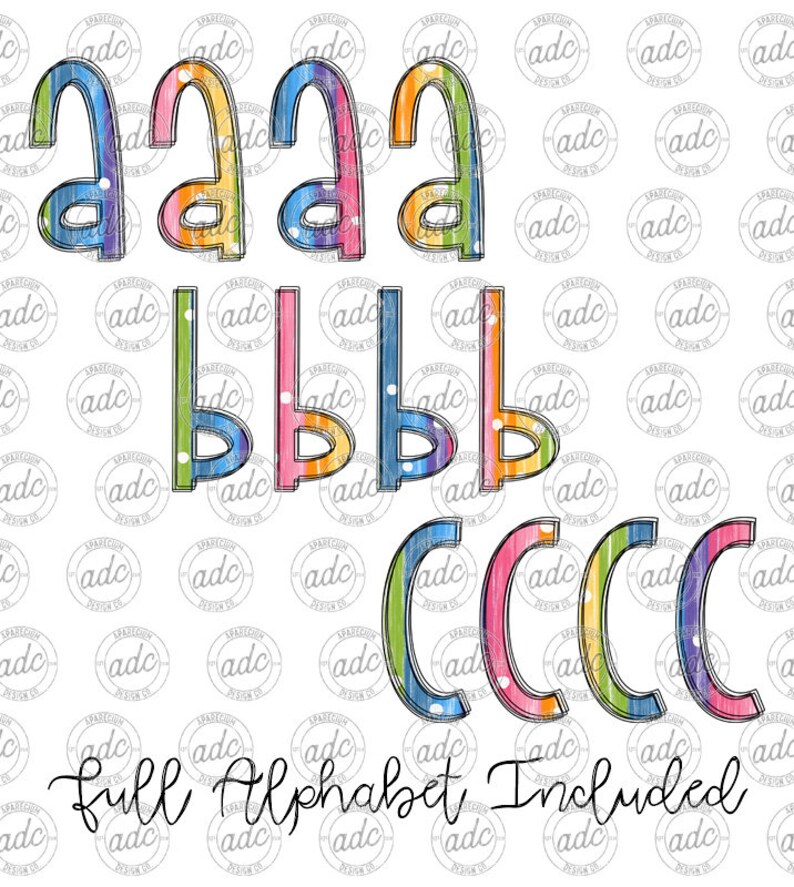 DIGITAL FILE Rainbow Polka Dot Alphabet Bundle Sublimation - Etsy