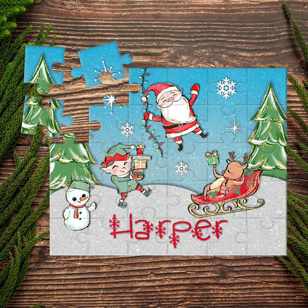 DIGITAL FILE Winter Wonderland Christmas Puzzle Sublimation Design ...