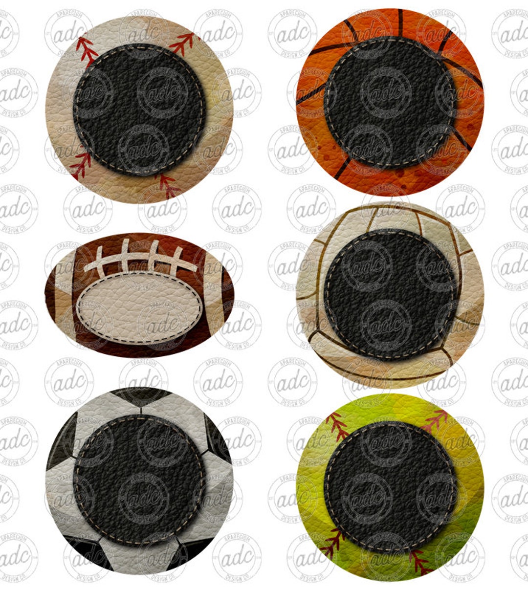 DIGITAL FILE Sports Patch Leather Look Sublimation Design Bundle - Etsy