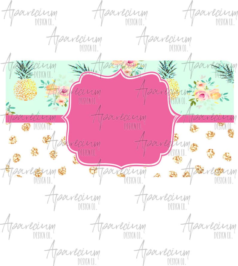 DIGITAL FILE Pineapple and Polka Dot Monogram License Plate - Etsy