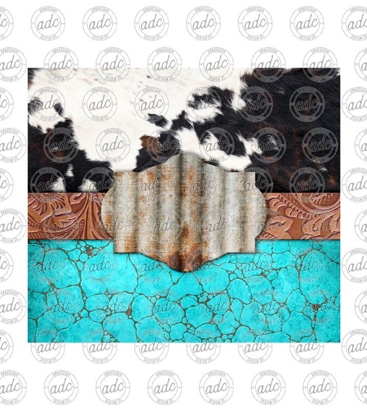 DIGITAL FILE Cow Print and Turquoise Skinny Tumbler - Etsy