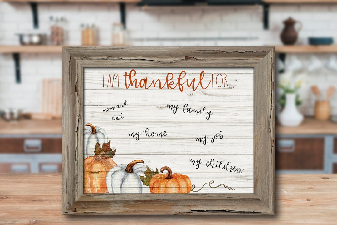 DIGITAL FILE I Am Thankful For... Thanksgiving Dry Erase Board ...