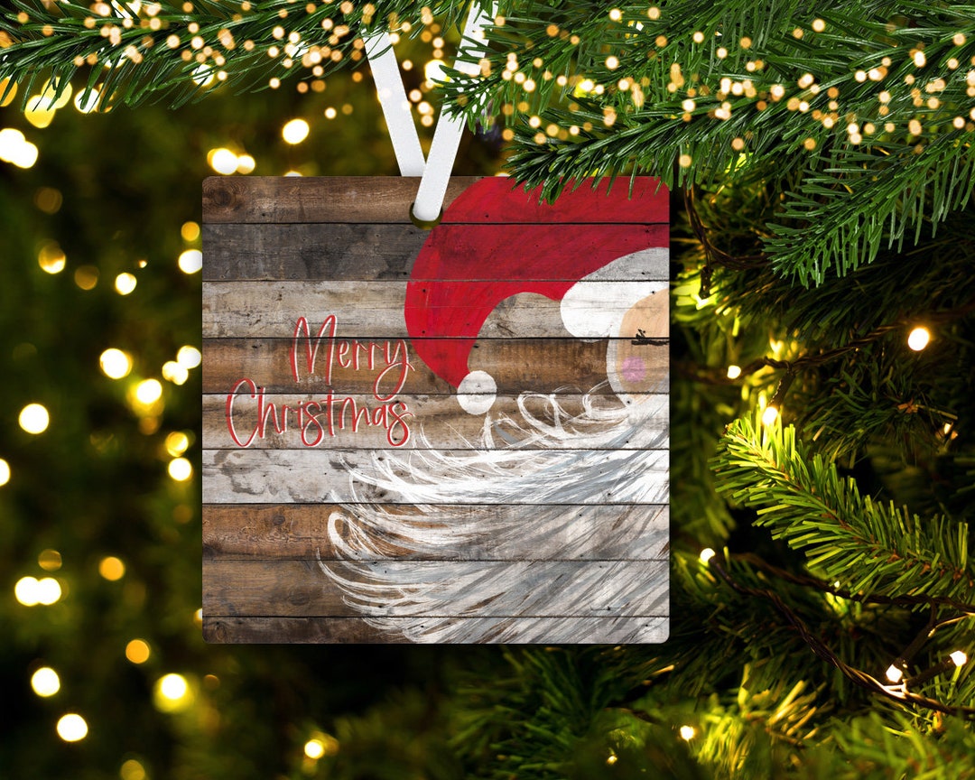 DIGITAL FILE Wooden Painted Santa Square Sublimation Design Template - Etsy