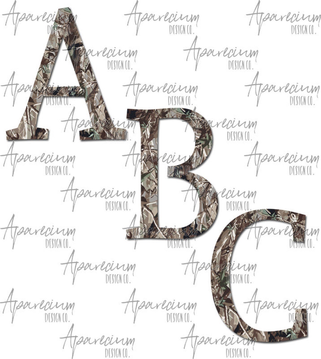 DIGITAL FILE Hunting Camouflage Alphabet Bundle Sublimation Design - Etsy